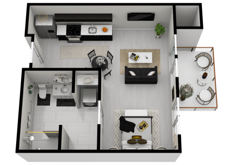 Independent Living ADA Studio II Floor Plans | The Goldton at Venice